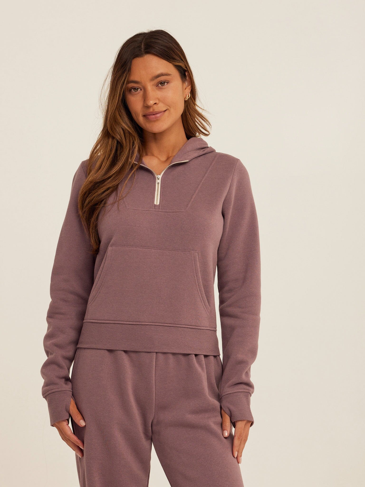 Tyra Triblend Fleece Quarter Zip Hoodie – Threads 4 Thought