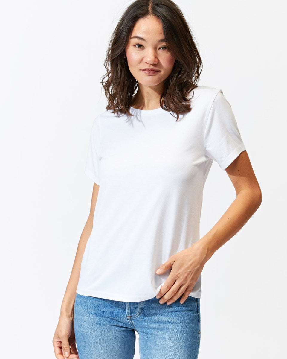 Women’S Invincible Crew Neck Tee in White – Threads 4 Thought