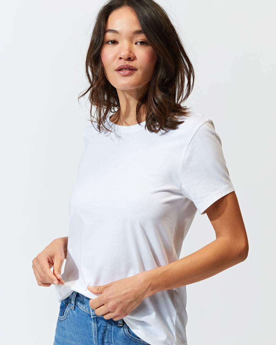 Women’S Invincible Crew Neck Tee in White – Threads 4 Thought